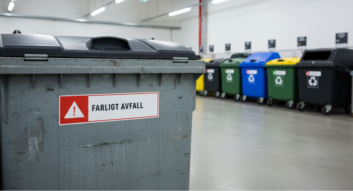 Fraktionen farligt avfall - Dekal - Köp online hos Skylt.se