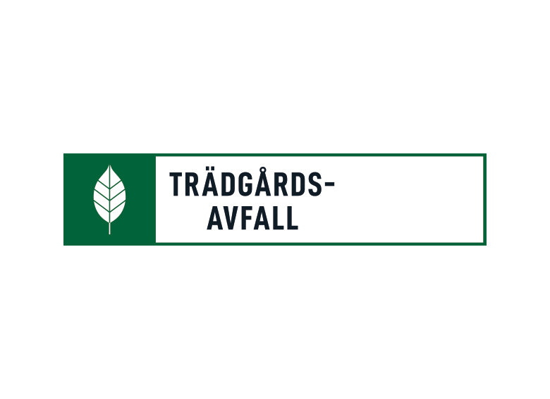 Trädgårdsavfall dekal - Beställ online hos Skylt.se